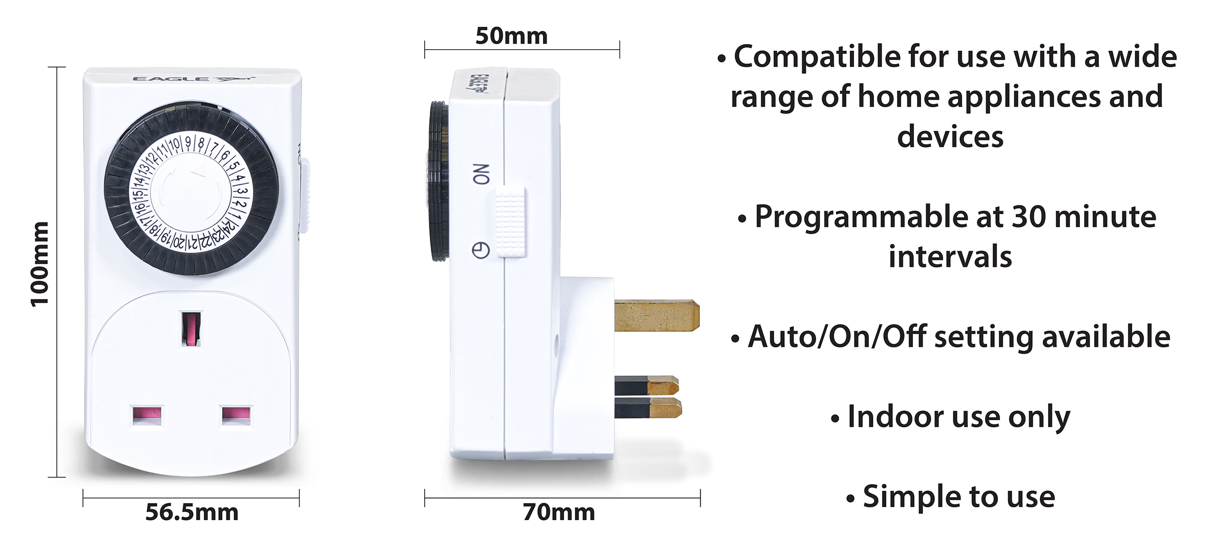 Eagle 13A Plug In Daily Mechanical Timer | Electrovision