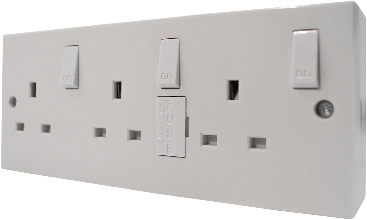 Triple Switched Socket with Back Box | Electrovision