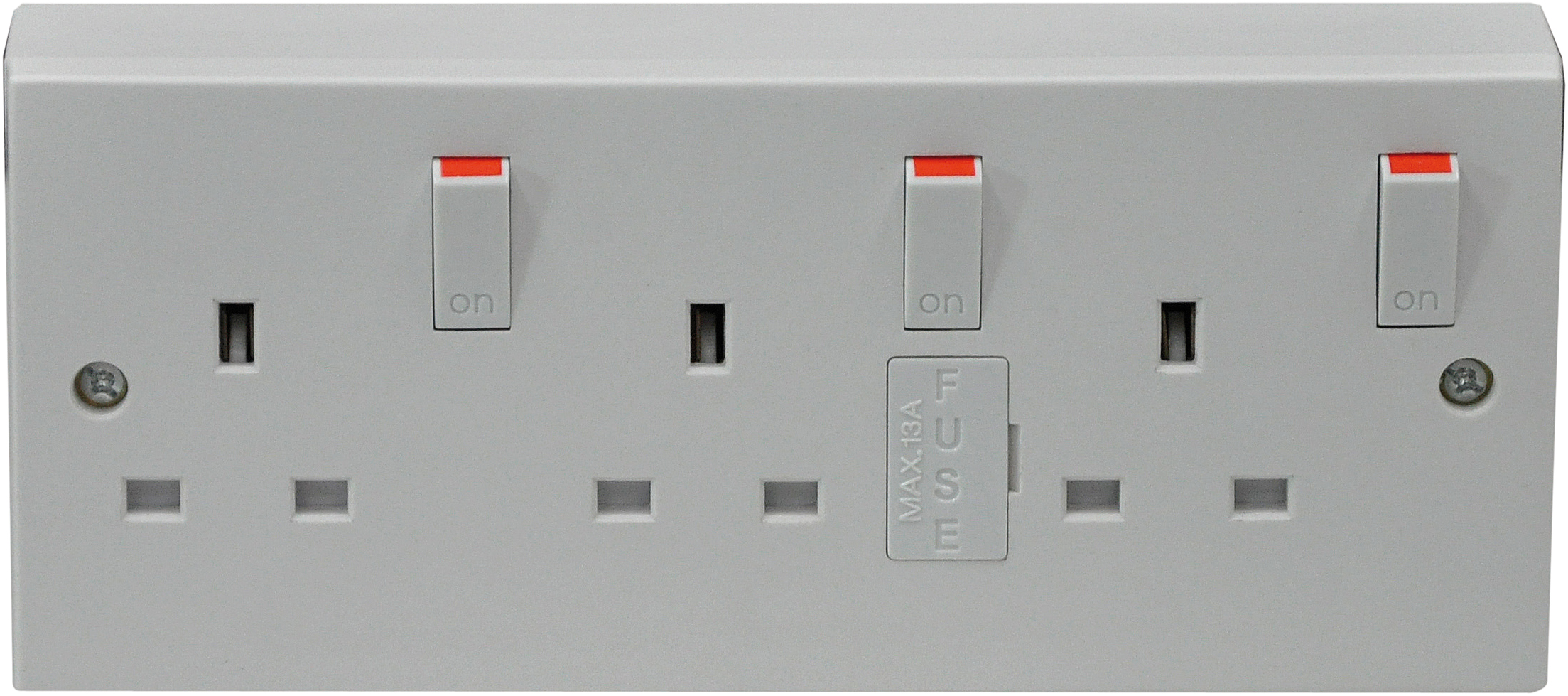 Triple Switched Socket with Back Box | Electrovision