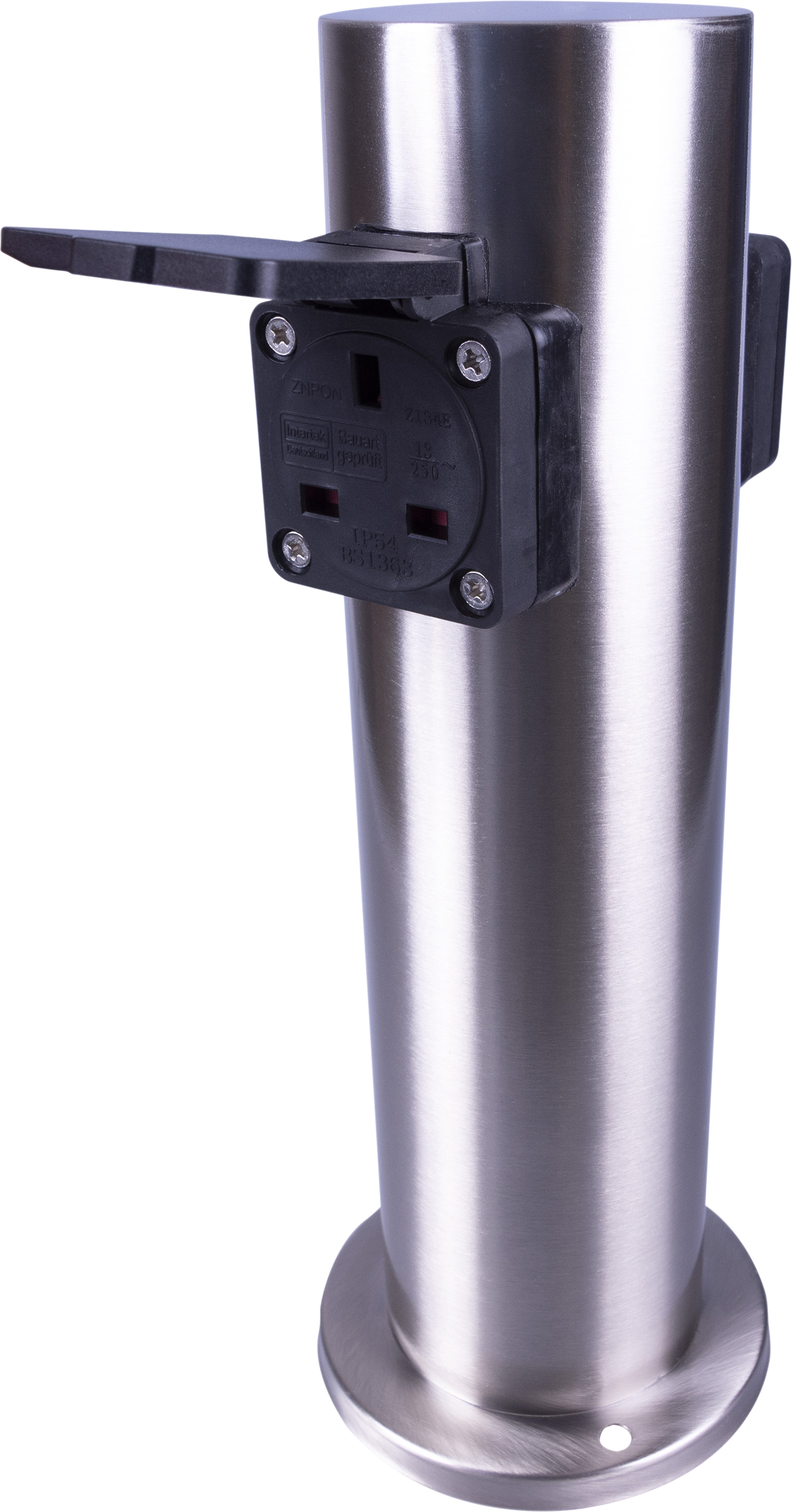 Outdoor Chrome Twin Mains Socket Post - Perfect for outdoor garden ...