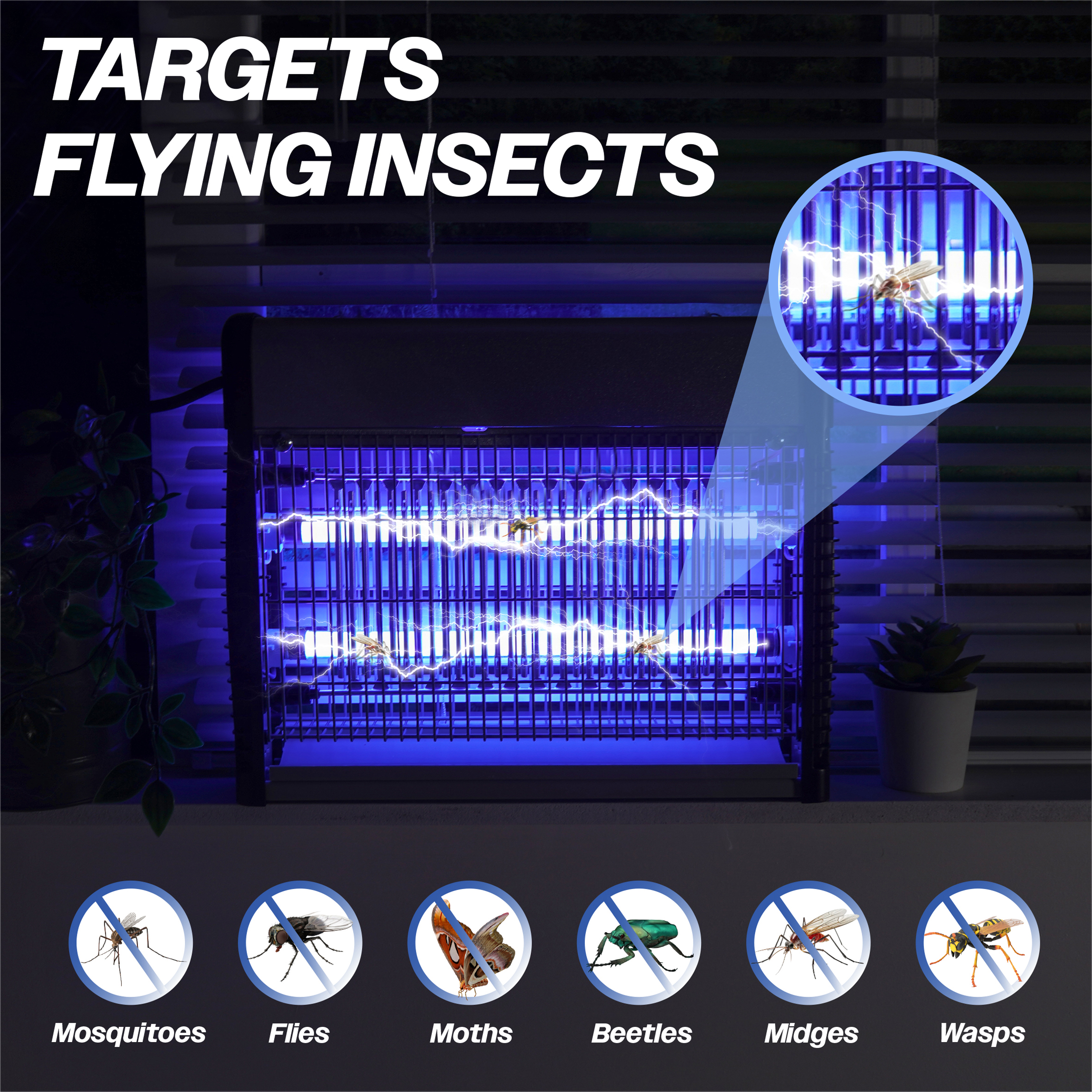 Prem-i-air Electronic Insect Killer with 2 x 4.5W LED T5 Tubes With ...