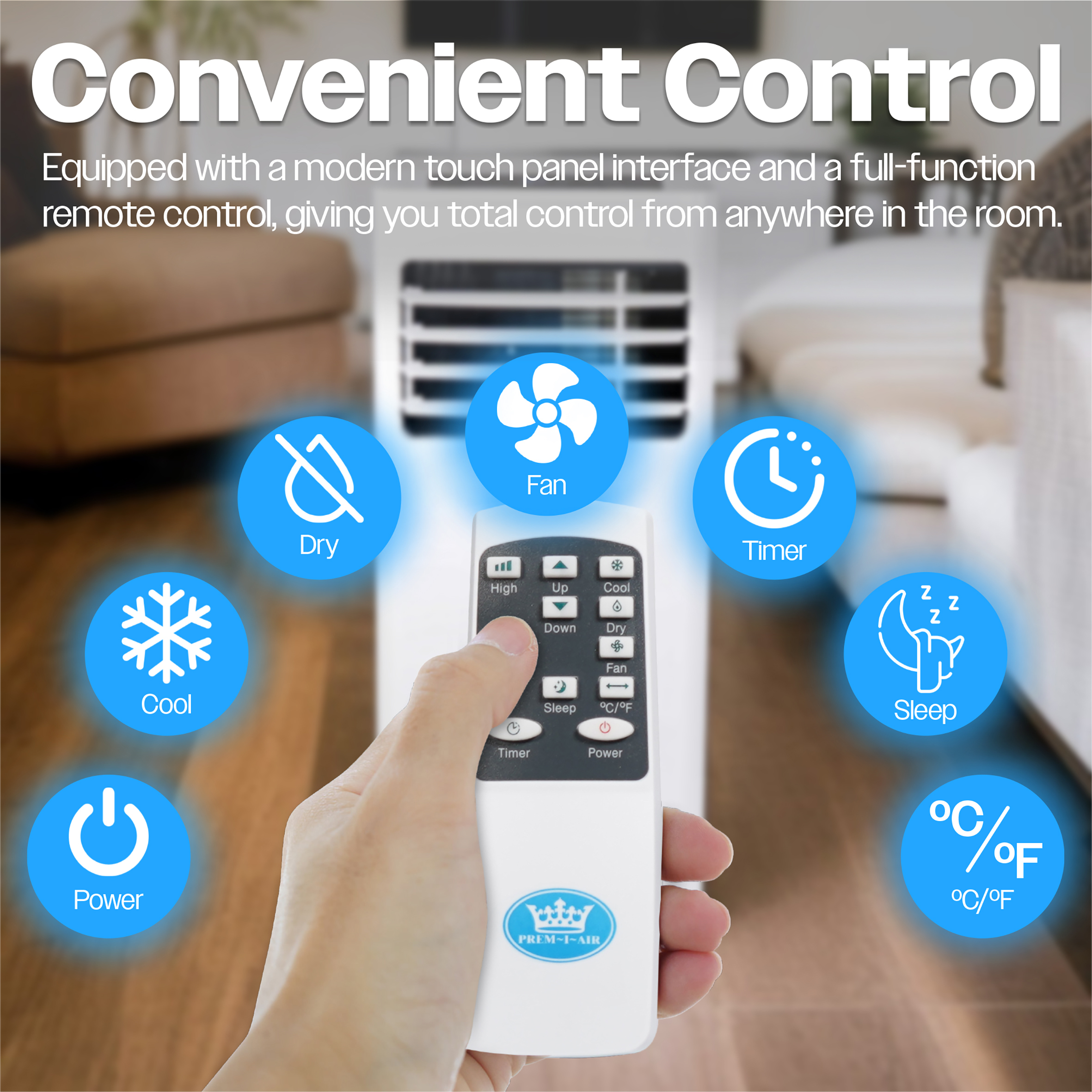 Prem-I-Air 8,000 BTU Portable Local Air Conditioner With Remote Control ...