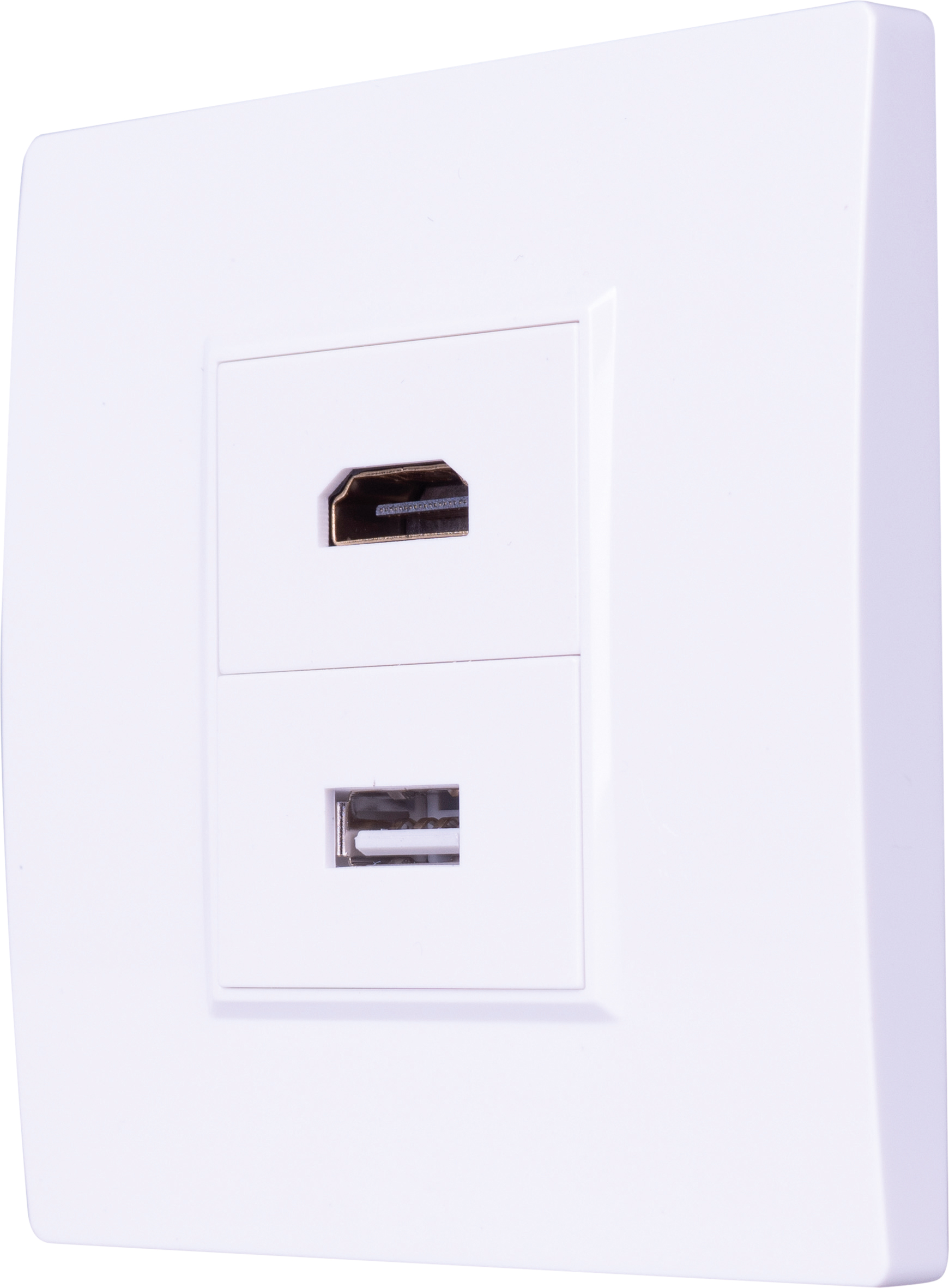 Wall Plate With A USB 2.0 Feed Through Socket and a HDMI 2.0 Feed ...