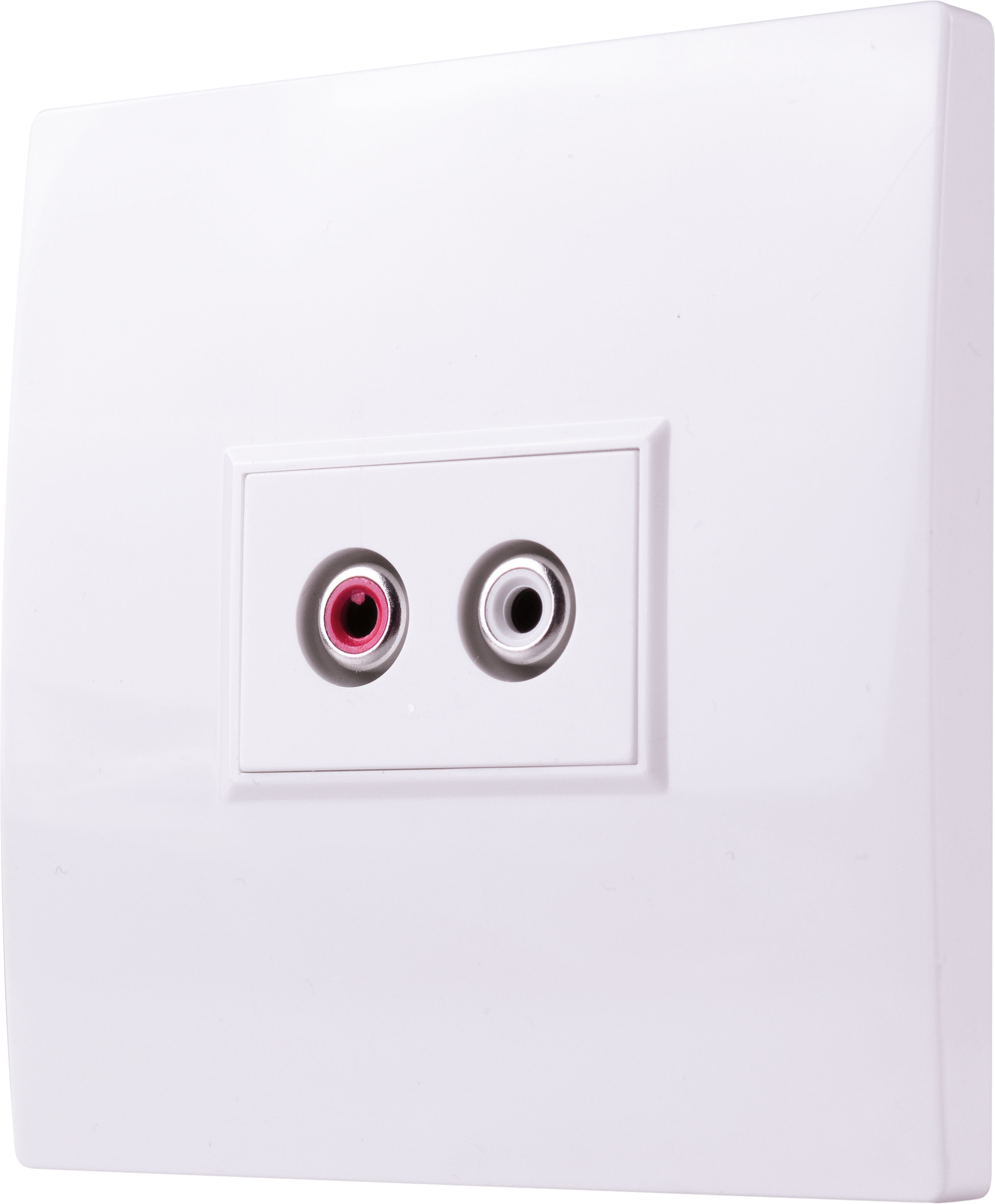 Wall Plate with 2 Phono Sockets, 1x Red and 1x White | Electrovision