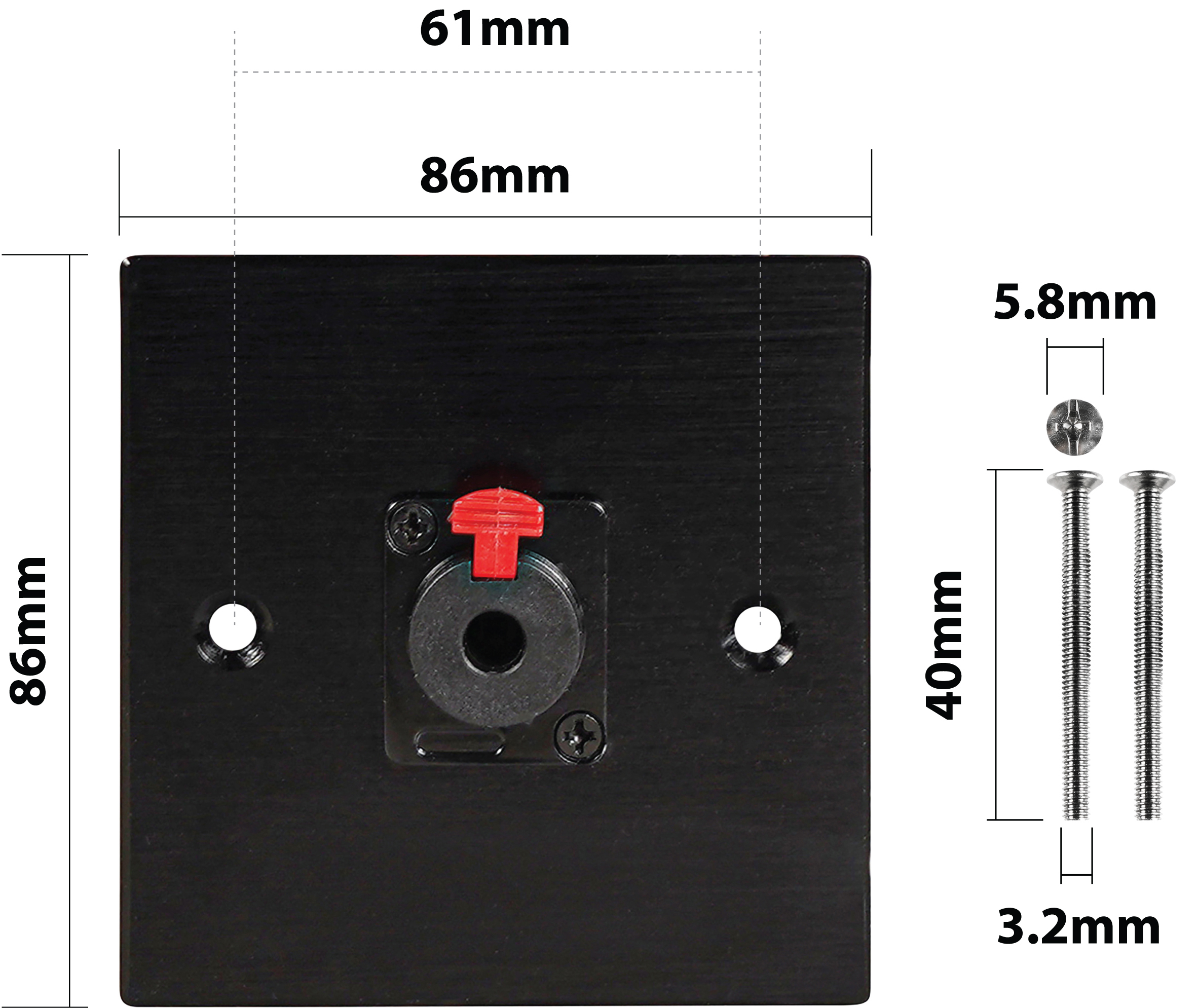 1 x 6.3mm Jack Socket Wall Plate | Electrovision