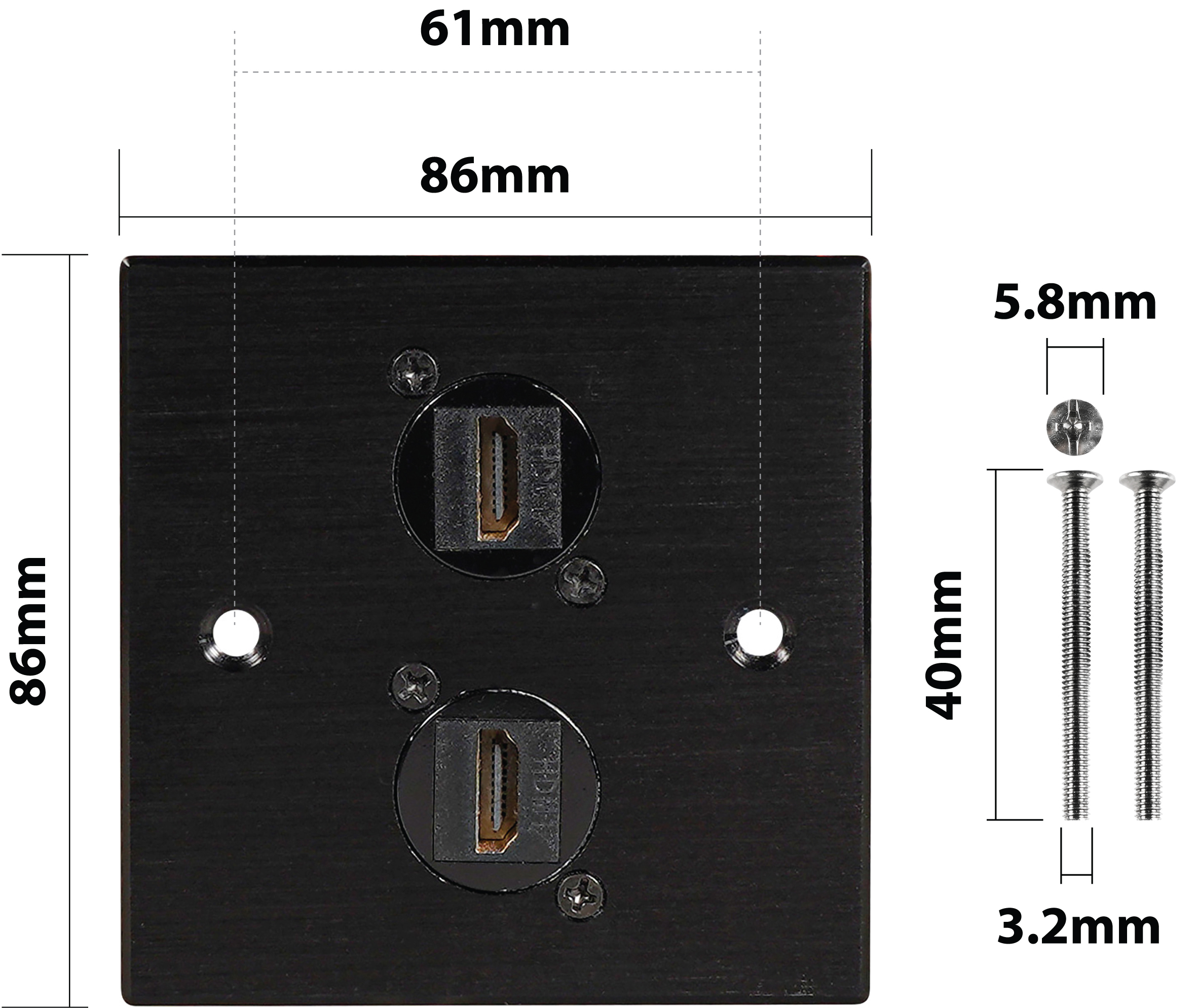 2 x HDMI Feedthrough Wall Plate | Electrovision