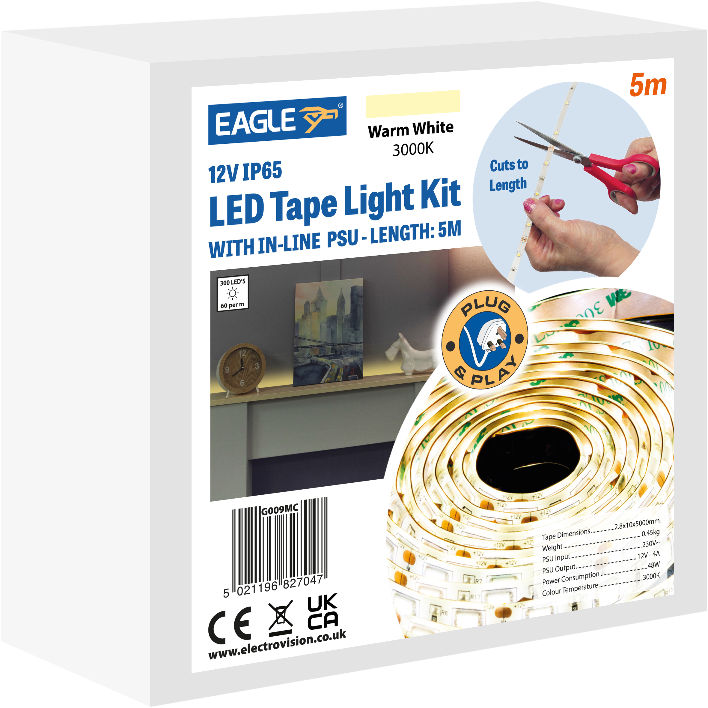 Eagle 12V IP65 LED Tape 5M Length | Electrovision
