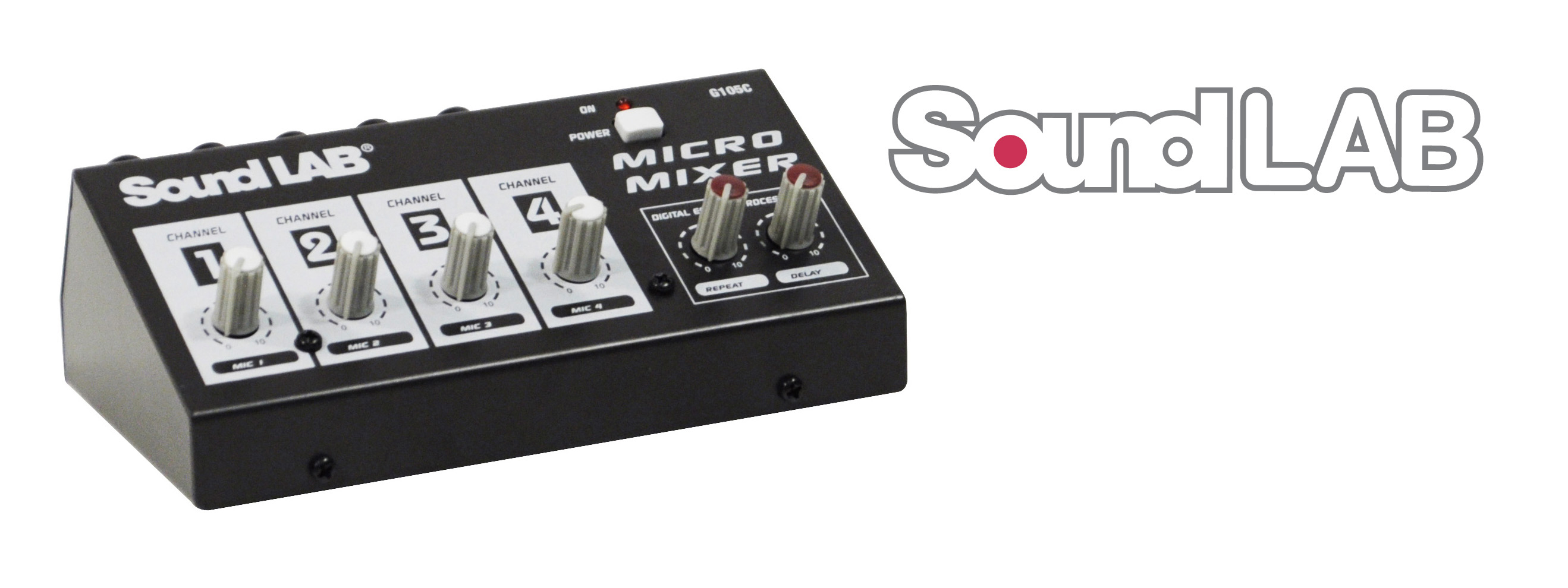 Soundlab 4 Channel Mono Microphone Mixer With Effects | Electrovision