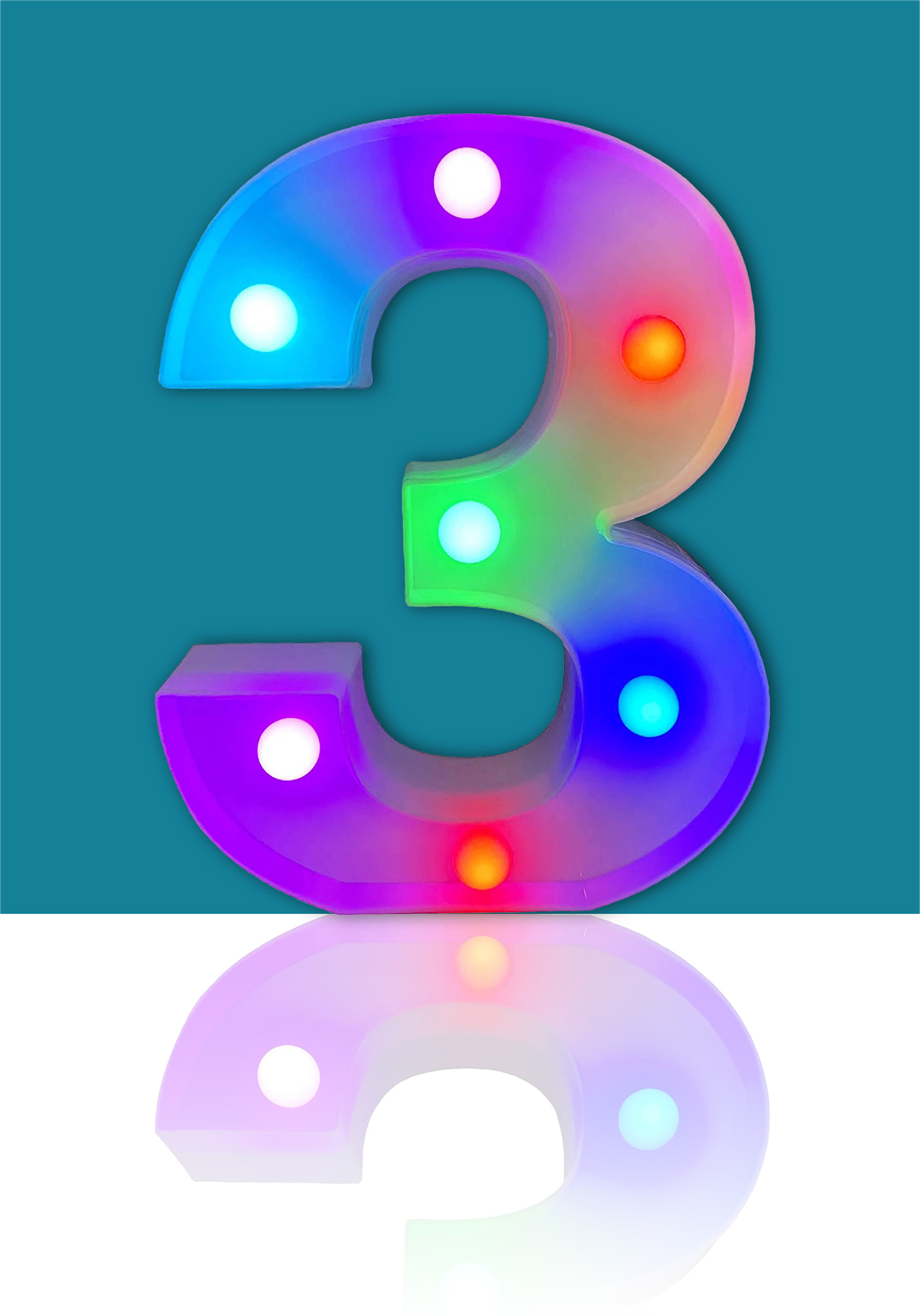 Battery Operated RGB Number With Remote Control | Electrovision