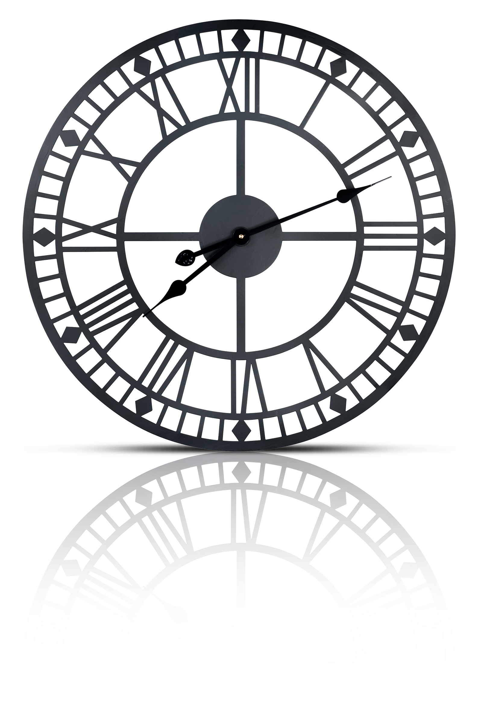 St Helens Home and Garden Black Open Face Design Wall Clock Non Ticking ...