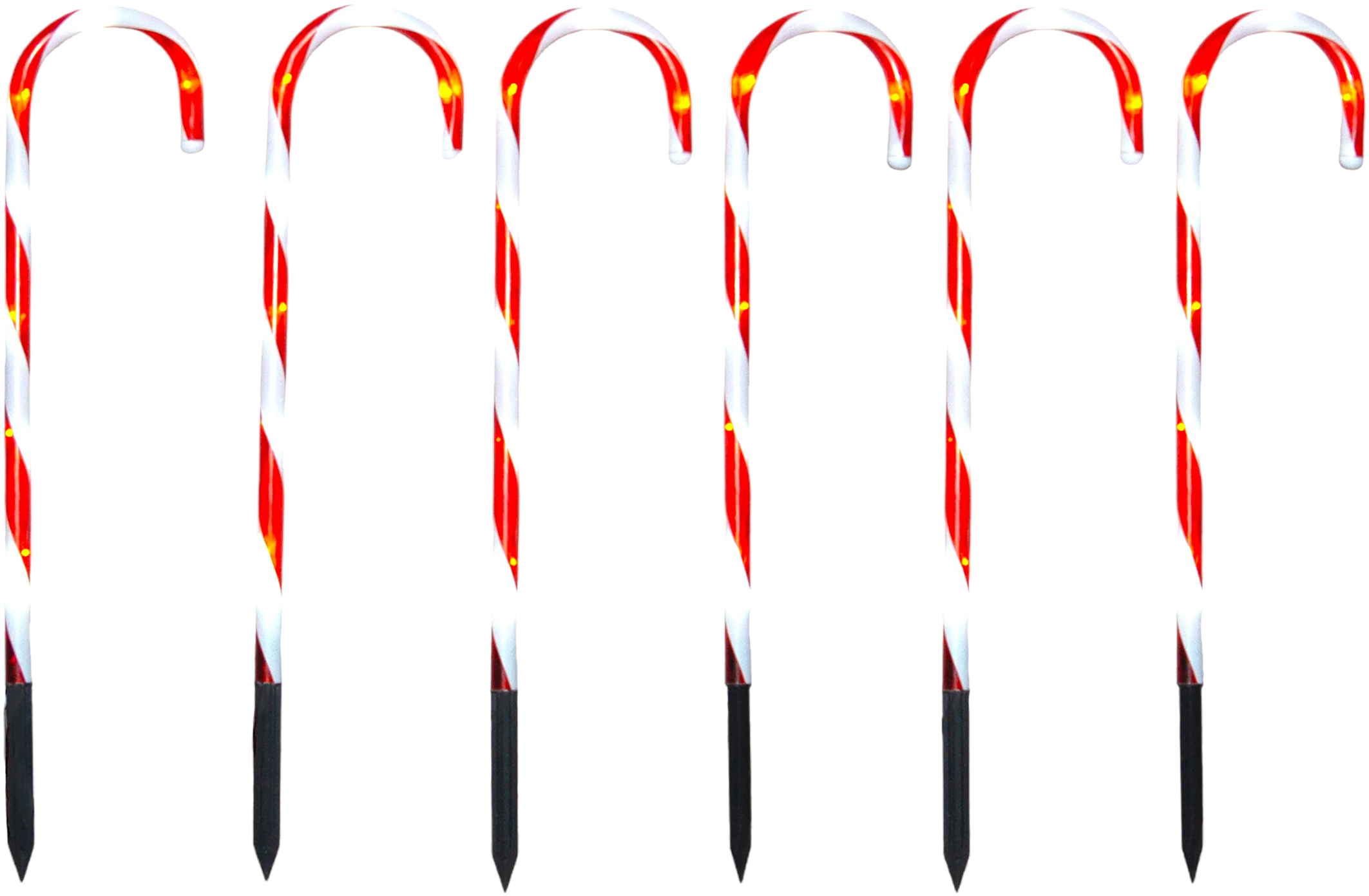 Xmas Haus Outdoor LED Christmas Candy Cane Set of 6 with Timer and ...