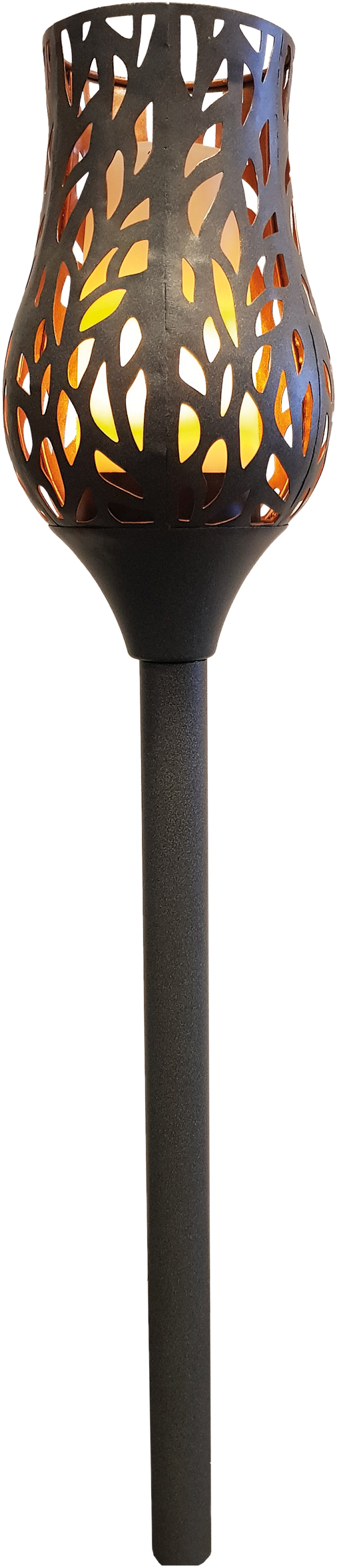 Luxform Lighting Battery Powered Charcoal Grey Metal Tulip Flame Candle ...