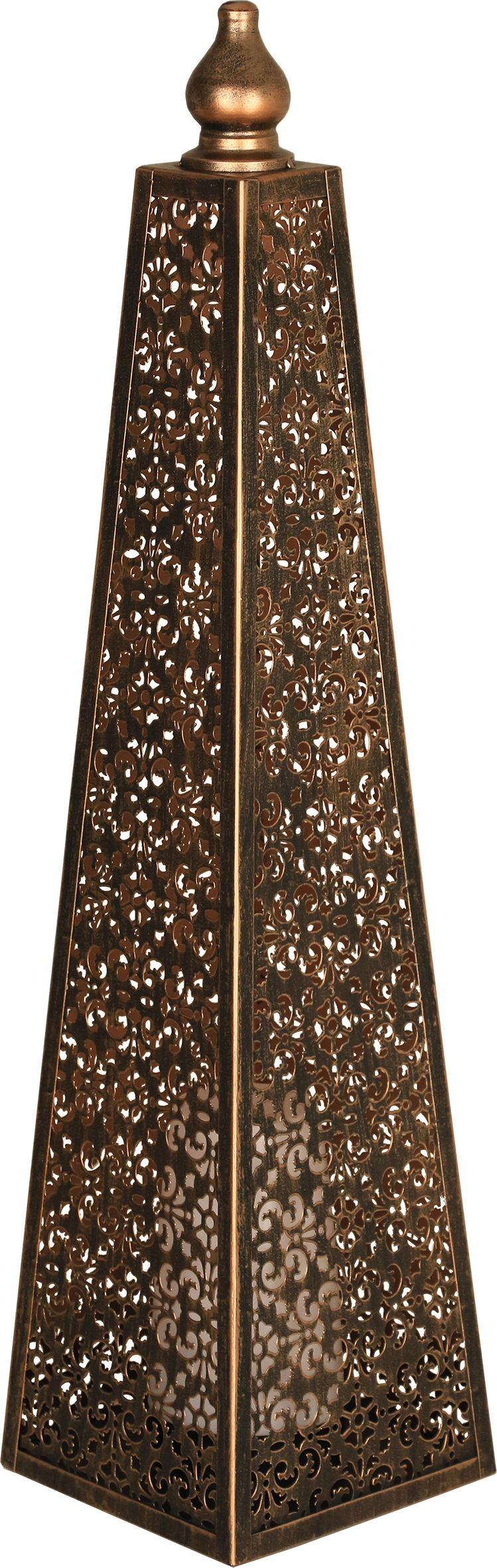 Luxform Lighting Battery Powered Metal Luxor Style Pyramid Flame Light ...