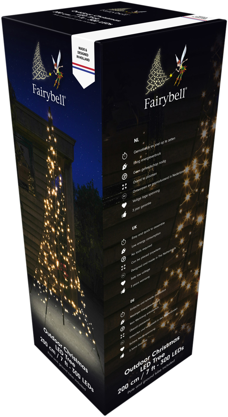 FAIRYBELL Outdoor Christmas Tree - 2M 300 LED Lights, Pole and ...