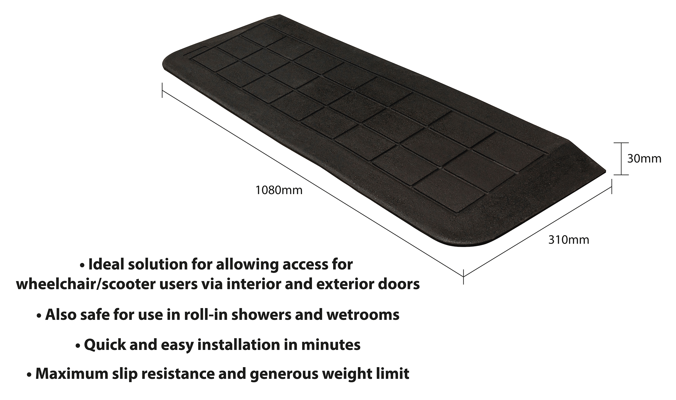 Easy Edge Threshold Rubber Ramp | Aidapt