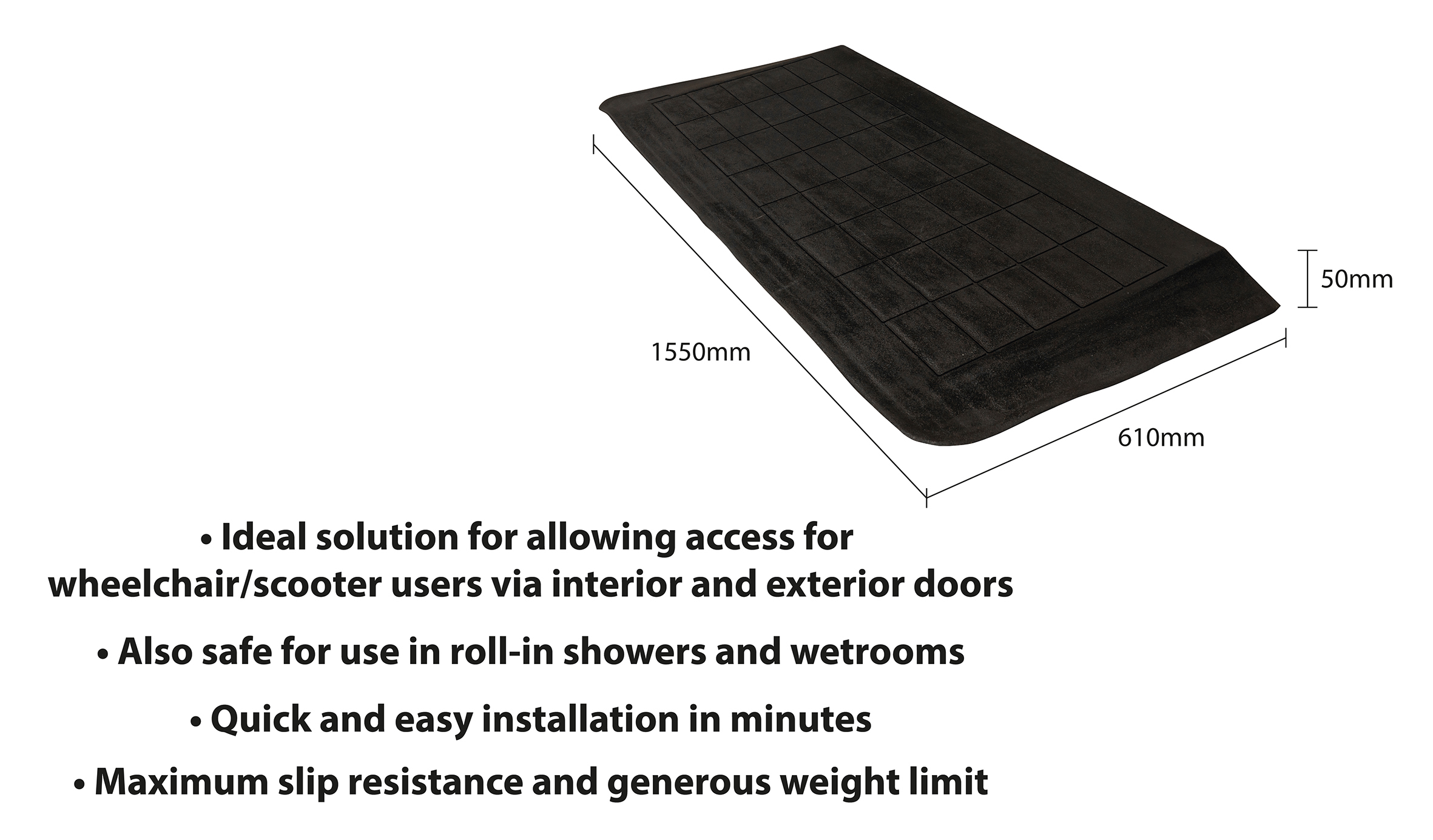 Easy Edge Threshold Rubber Ramp | Aidapt