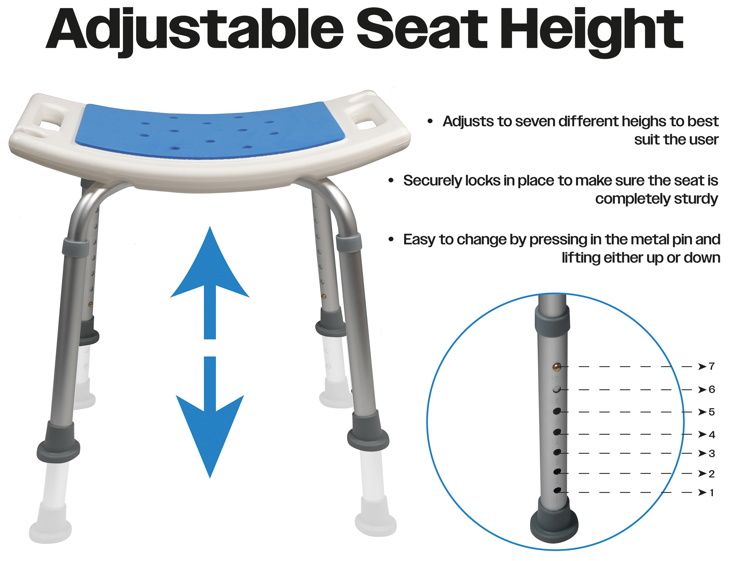 Shower Stool with Seat Padding | Aidapt
