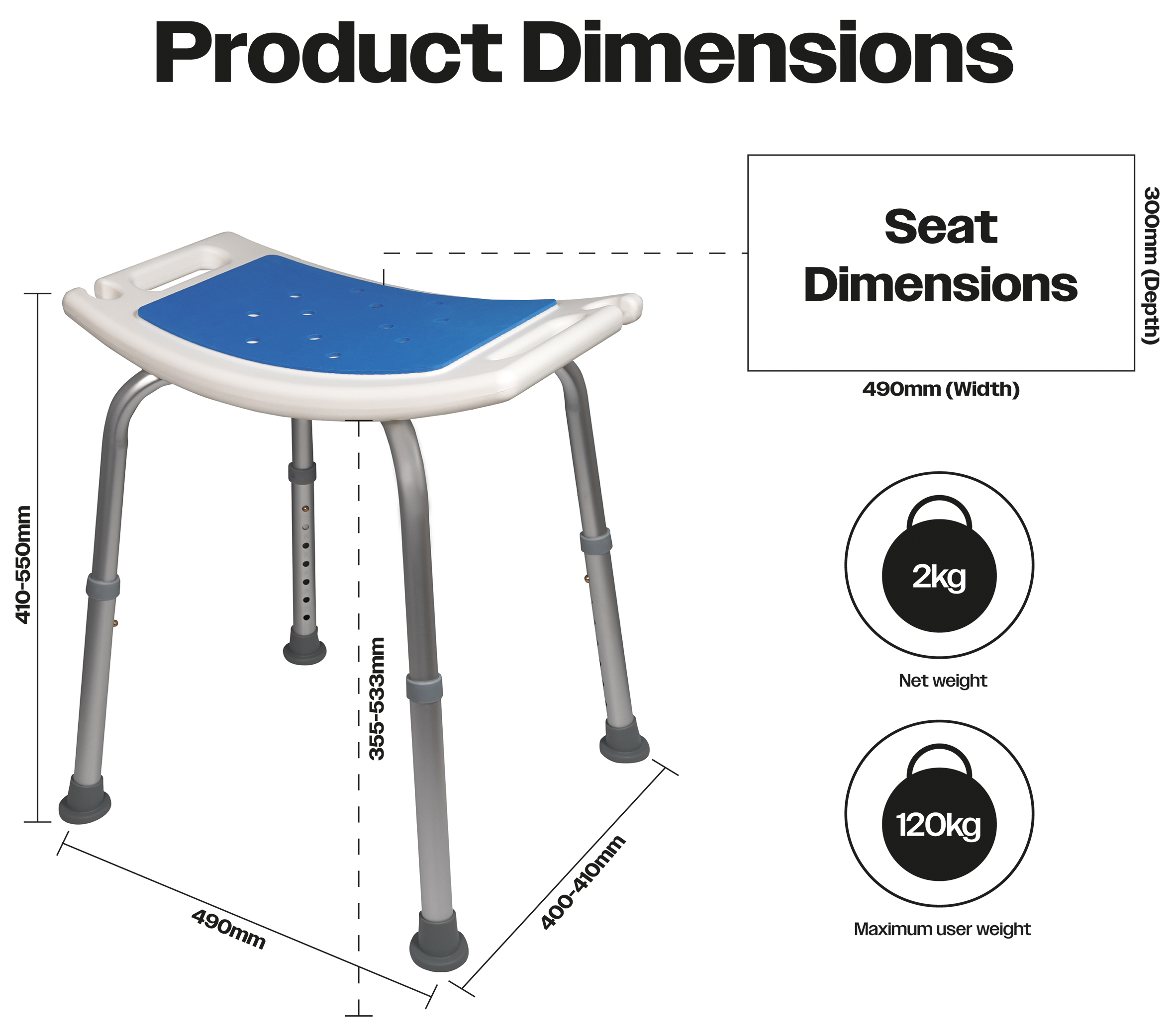 Shower Stool with Seat Padding | Aidapt