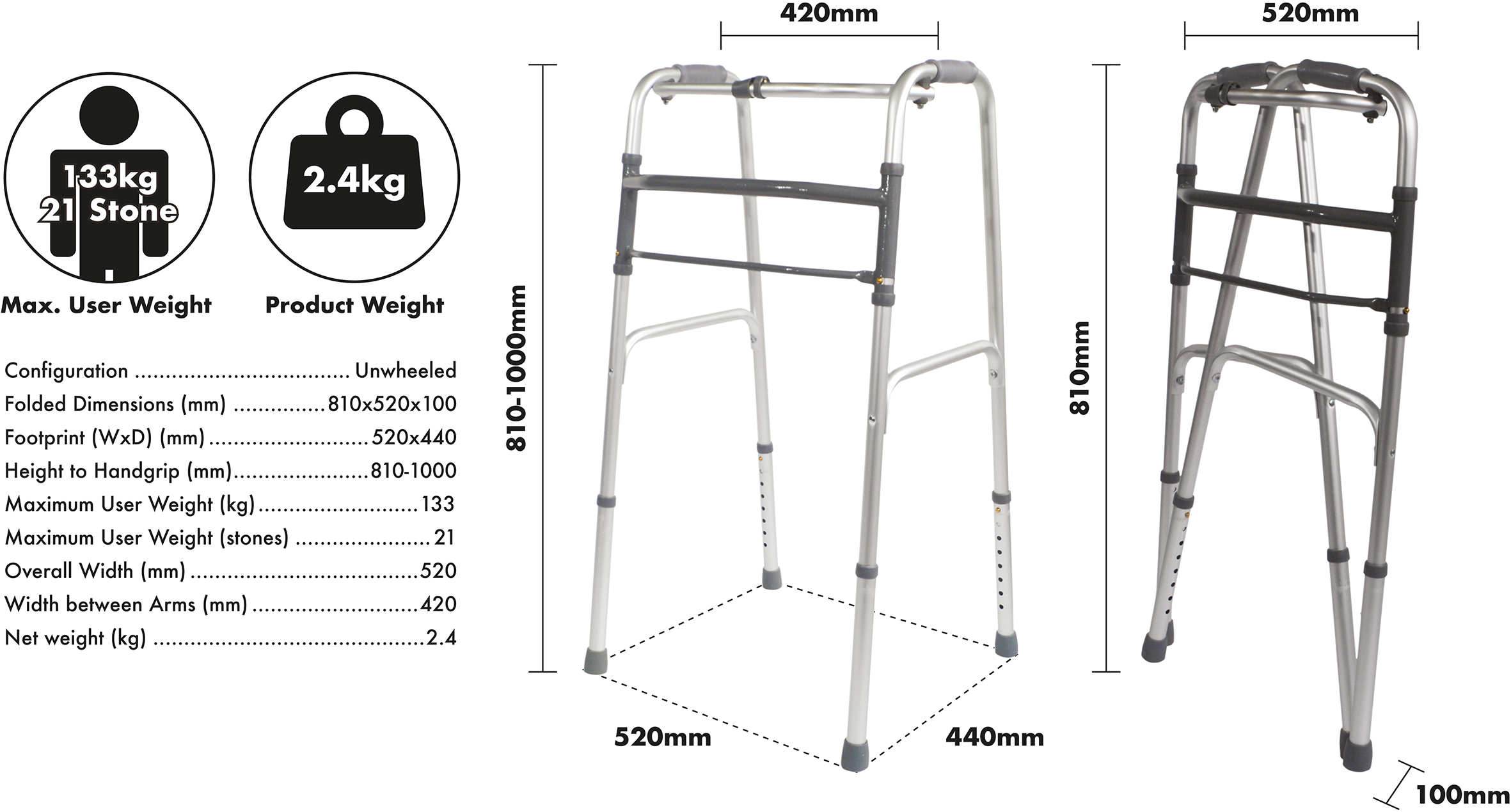 Folding Walking Frame | Aidapt