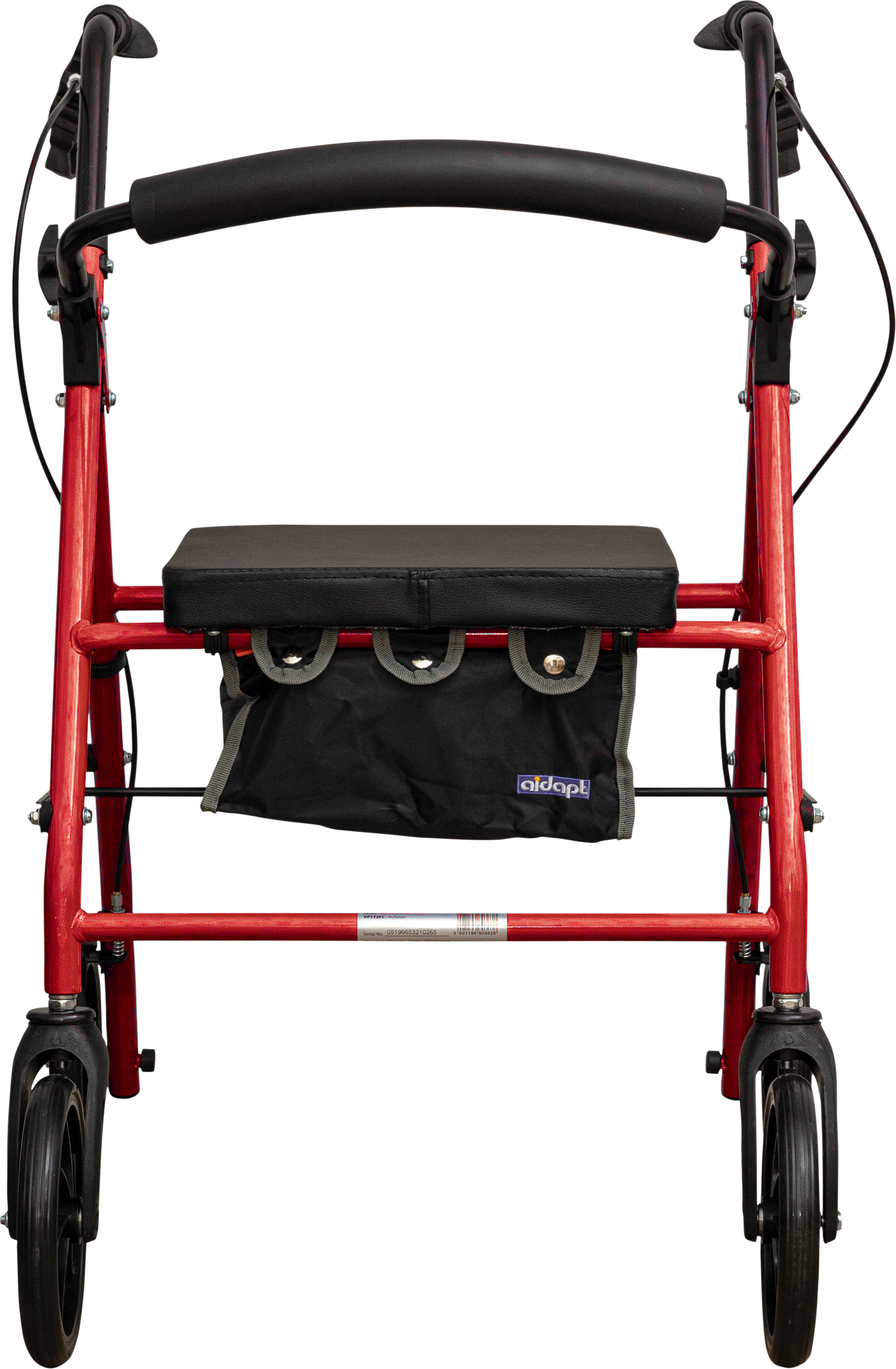 Aidapt Four Wheeled Rollator with Bag available in Red, Blue and Silver ...
