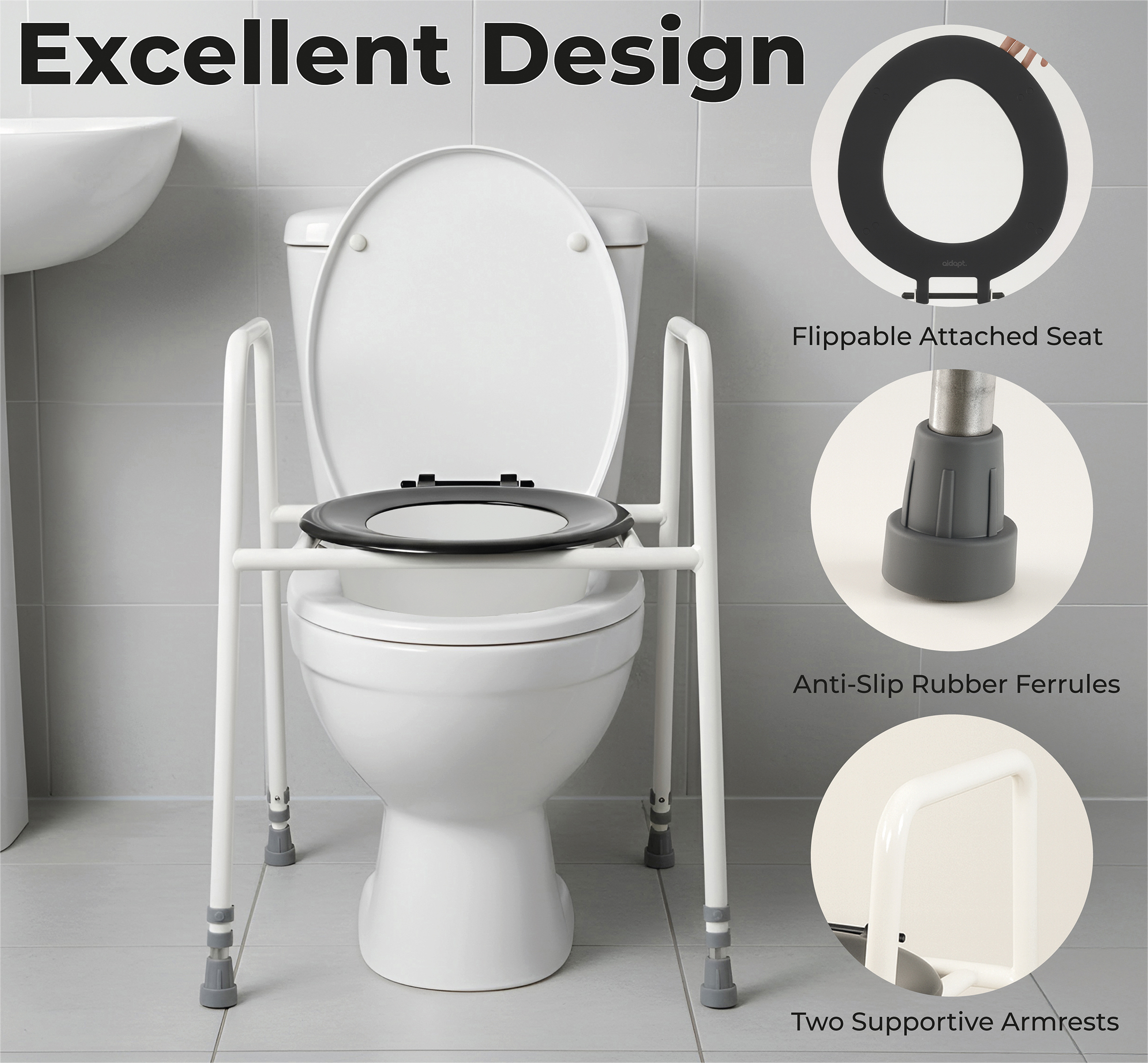 Solo Skandia Raised Toilet Seat and Frame | Aidapt