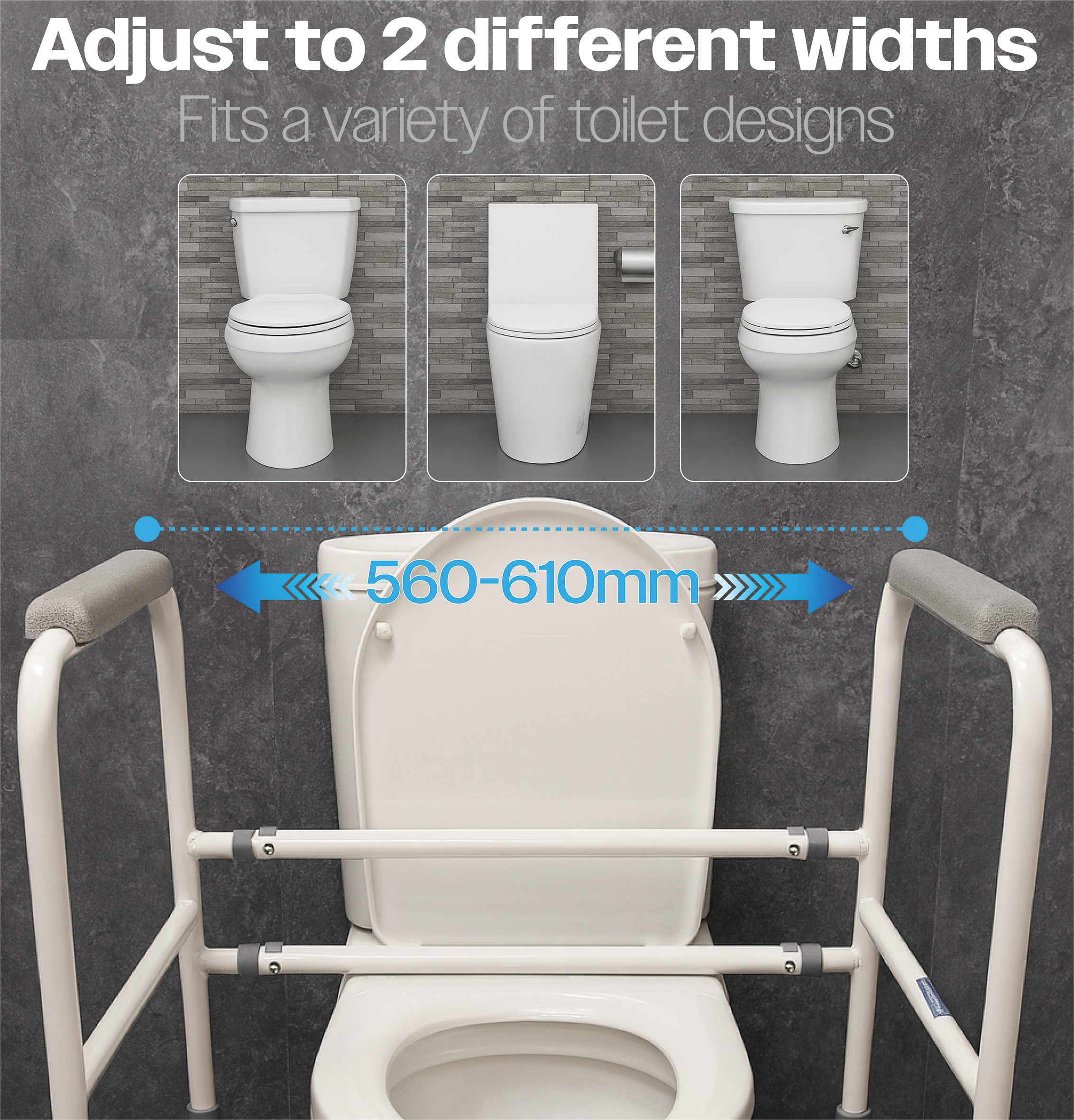Ashford Height and Width Adjustable Toilet Frame (Flat Packed) | Aidapt