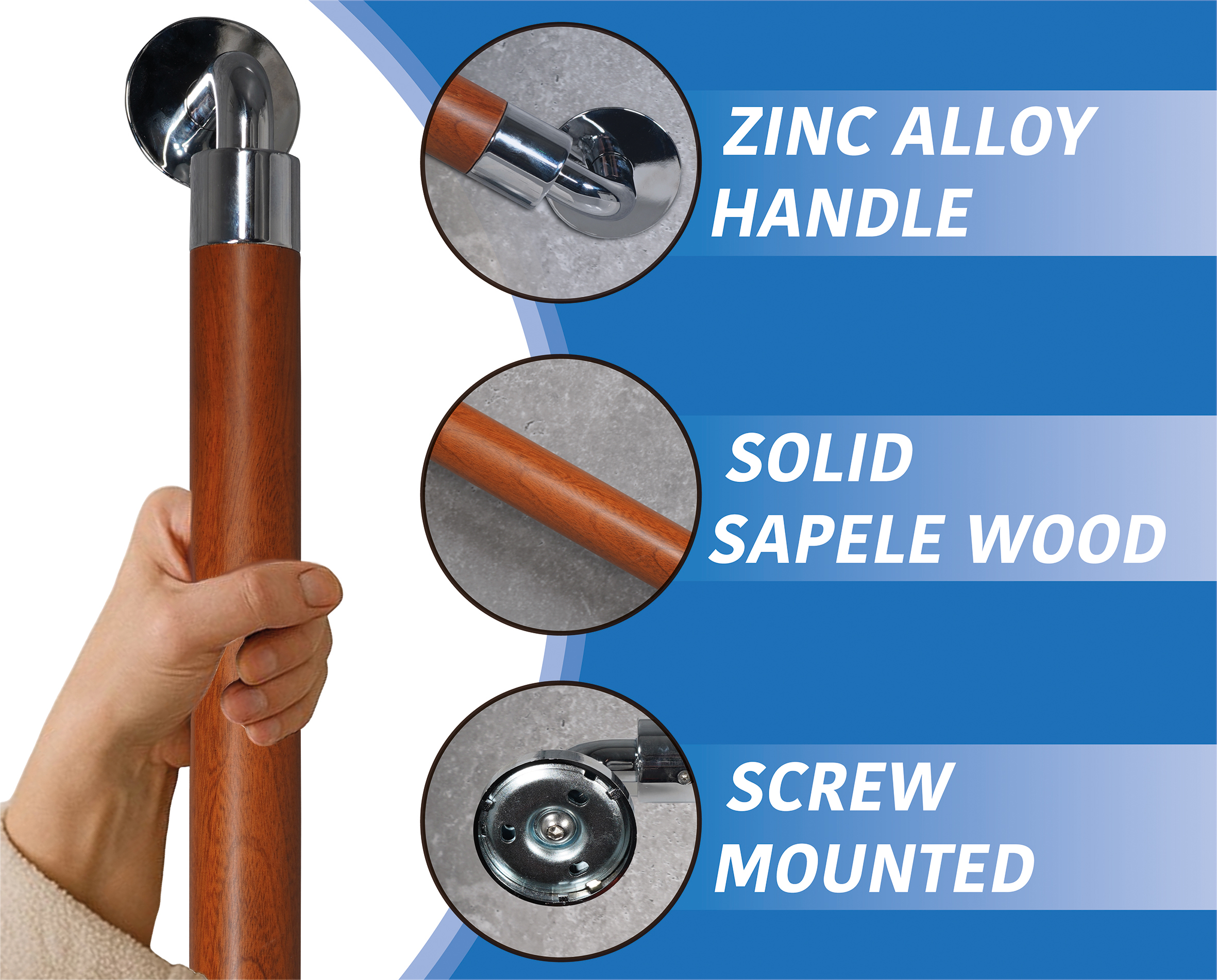 Modern Grab Rail 400mm | Aidapt